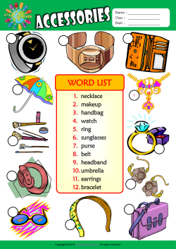 Accessories ESL Printable Worksheets For Kids 3