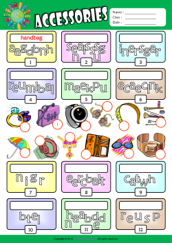 Accessories Unscramble Words ESL Vocabulary Worksheet
