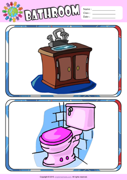 Bathroom ESL Printable Worksheets For Kids 3