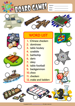 Board Games ESL Printable Worksheets For Kids 3