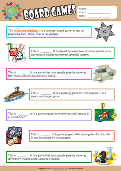 Board Games ESL Printable Worksheets For Kids 2