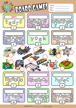 Board Games ESL Printable Worksheets For Kids 2