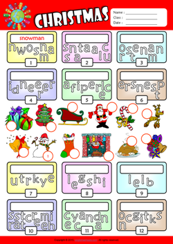 Christmas ESL Printable Worksheets For Kids 2
