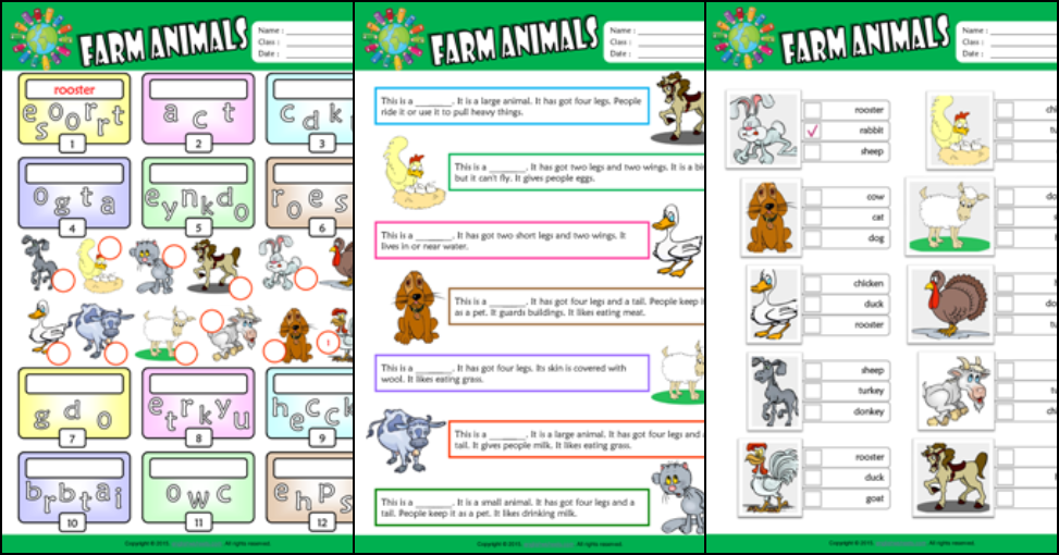 Sorting Legs Farm Animals English Esl Worksheets For Distance