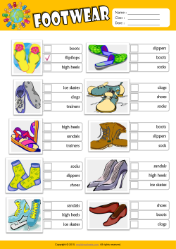 Footwear ESL Printable Worksheets For Kids 2