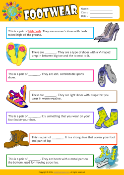 Footwear ESL Printable Worksheets For Kids 2