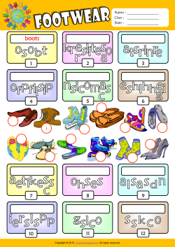 Footwear ESL Printable Worksheets For Kids 2