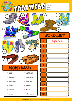 Footwear ESL Printable Worksheets For Kids 3