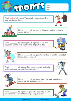 Sports ESL Printable Worksheets For Kids 2