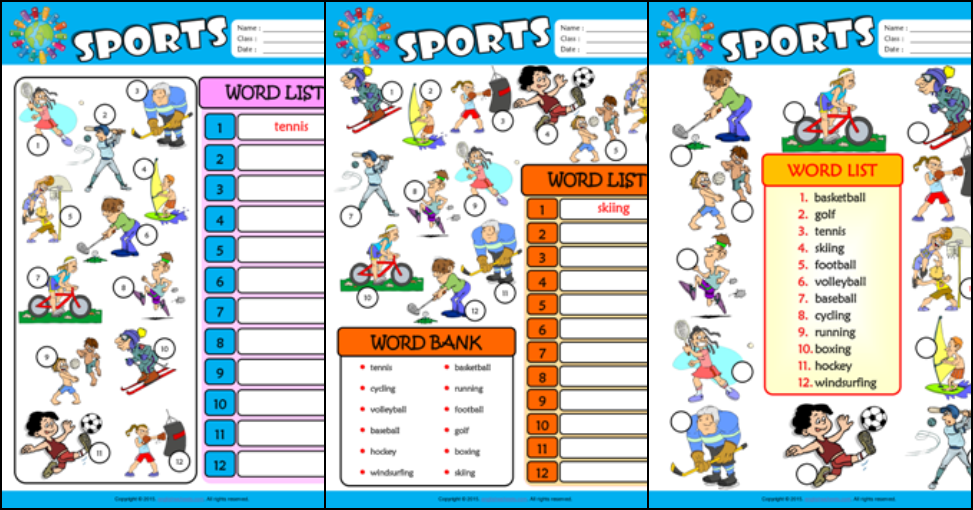 Sports ESL Printable Worksheets For Kids 3