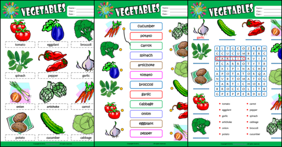 Vocabulary Matching Worksheet Vegetables Worksheet Fruit And
